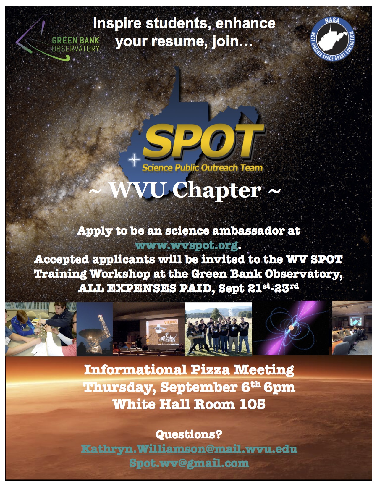 West Virginia Science Public Outreach Team recruiting student ...